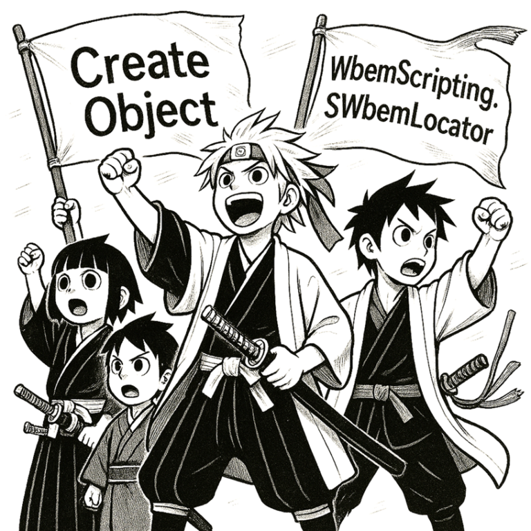 VBA：『WbemScripting.SWbemLocator』参照設定 vs. 非参照設定（CreateObject）の違い - 52週間の挑戦：Windows 技・テクニックの習得「桃太郎の冒険」